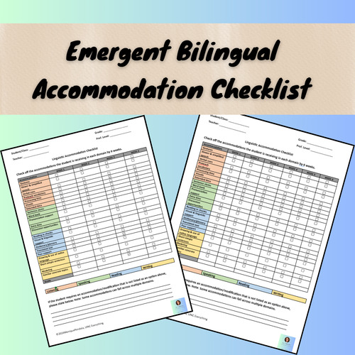 EB Accommodations Checklist by All Things LPAC | TPT