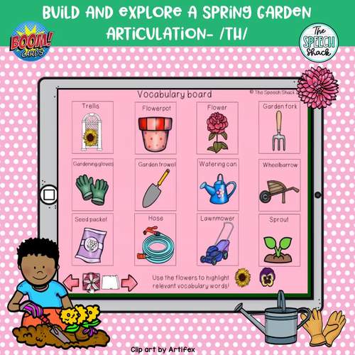 Spring Garden Articulation BOOM Cards™- /th/ by The Speech Shack