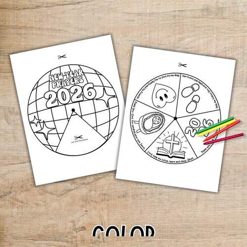 New Year Prayers for 2026 Christian Sunday School Homeschool Spinner ...