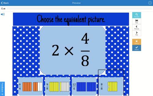 4th Grade Multiply Fractions by Whole Numbers | BOOM Cards | 4.NF.B4b