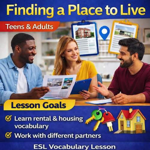 ESL Finding a Place to Live Lesson for Teens & Adults | Renting Vocabulary