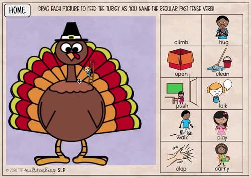 Feed the Turkey Language & Articulation Interactive Activity | BOOM CARDS™