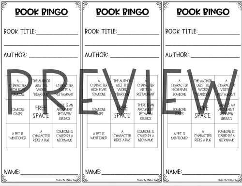 Book Bingo Reading Bookmarks | Printable Reading Incentive Challenge