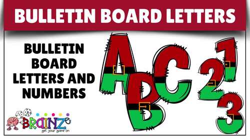 Christmas Bulletin Board Letters A-Z & 0-9 | Printable Classroom Door Decor