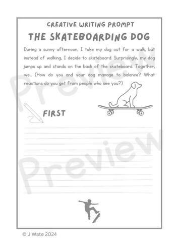 Skateboarding Sports Creative Writing Prompts Worksheets & Activity Pack