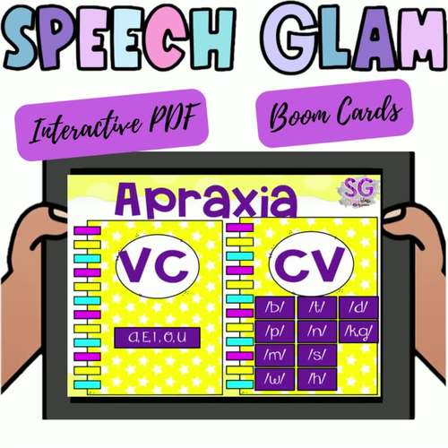 Apraxia (CV & VC) Interactive PDF +BOOM CARDS by Speech Glam | TPT