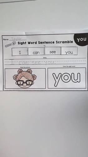 Sight word Sentence Scramble | Sentence Building | Differentiated Centers
