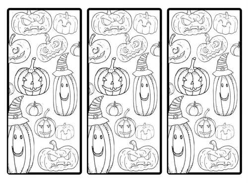 Halloween Bookmarks for Coloring by Fun in Upper Elementary | TPT
