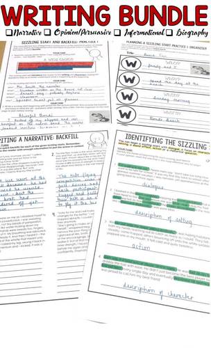 Writing Units Bundle Narrative Opinion Persuasive Biography Informative