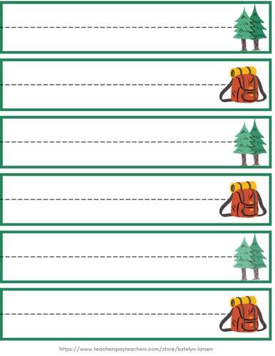 CAMPING Cutting Strips for Montessori Toddler, PreK, Homeschool | TPT