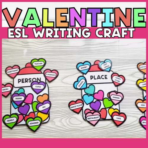 ESL Valentine's Day Heart Jar Noun Sorting Center: Person, place ...