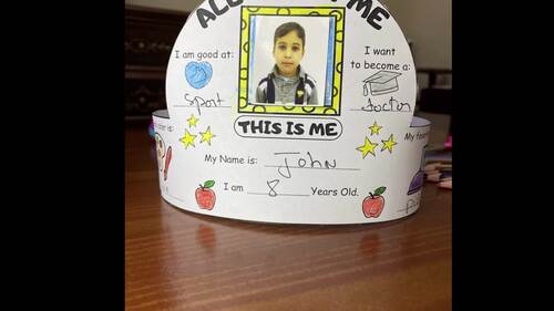 All about me hat craft back to school crown headband craft activity