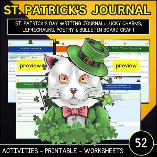 St. Patrick's Day Writing Journal: Lucky Charms, Leprechauns, Poetry ...