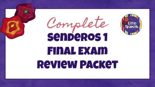 Senderos 1 Lessons 1-6 Exam Review Packet/Study Guide with Key - Fully ...