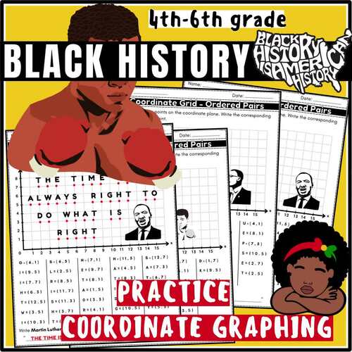 Black History Month Math Activities Graphing points MLK | bulletin ...
