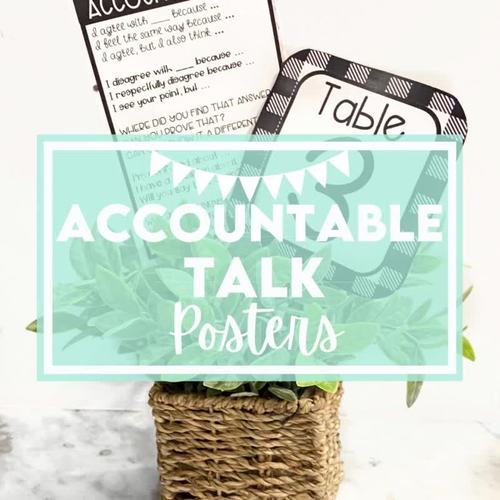 Accountable Talk Posters | Academic Discourse Sentence Stems | TPT