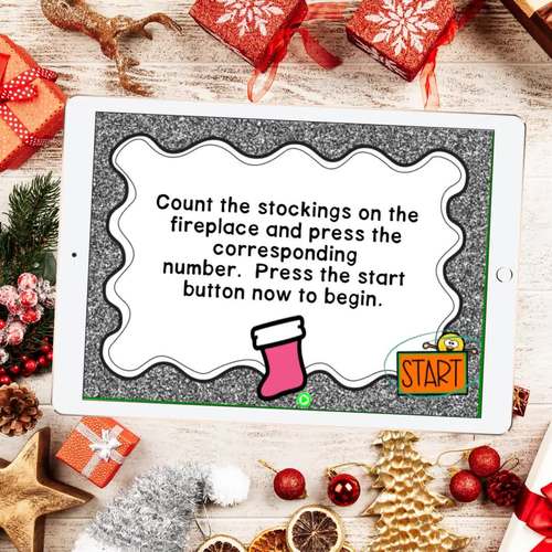 Find the numbers 0 to 10 Boom cards | Stockings by the fireplace