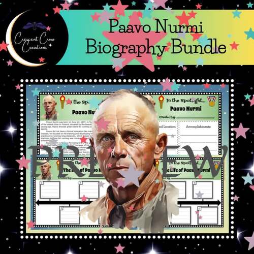 Sports Athlete and Olympian Paavo Nurmi Biography Bundle | TPT
