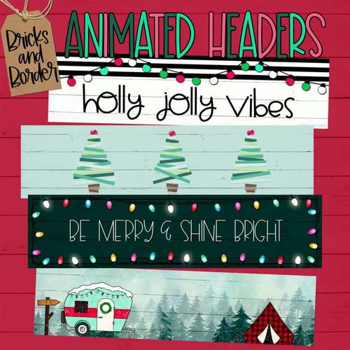Animated Google Classroom Headers Christmas Gifs by Bricks and Border