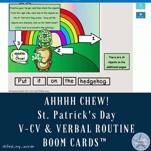 St. Patrick's Day Open Ended Verbal Routine Speech and Language Boom Cards