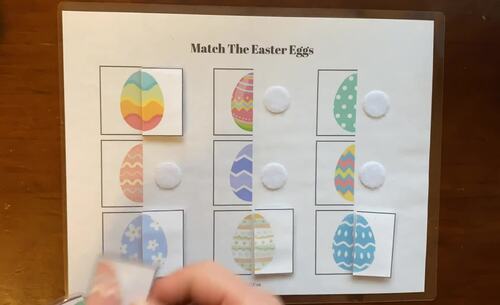 Easter Egg Matching Game , Symmetry Puzzle Color Matching, Pattern Matching