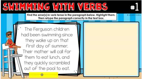 Summer Grammar Task Cards | Digital Summer/End of Year Grammar Activities