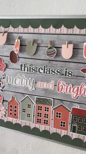 Winter Holiday December Christmas Bulletin Board Kit Merry and Bright ...