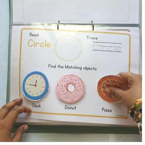 Toddler Busy Book Of Shapes, learning Binder, Quiet book homeschool