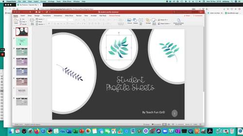 Student Profile Sheets Classroom Forms Editable Botanicals Powerpoint IEP