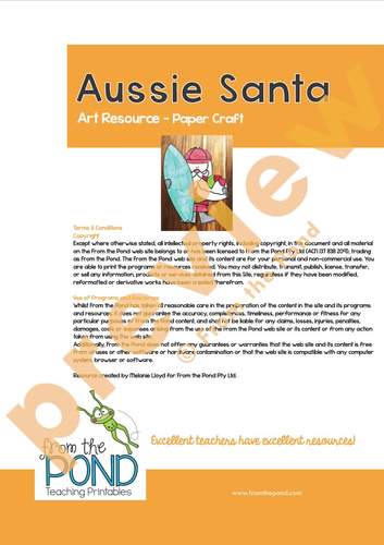 Aussie Santa Paper Craft - Christmas in Australia by From the Pond