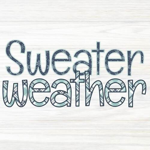 Winter Bulletin Board Letters Door Decor A-Z, Punctuation Numbers