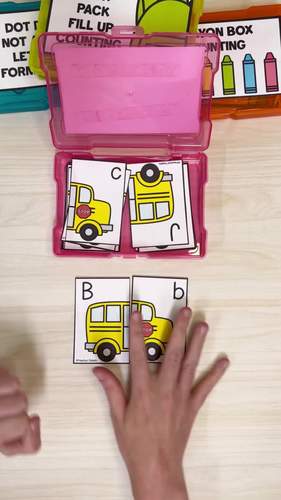 Back To School Activities PreK Task Boxes Math and Literacy Centers