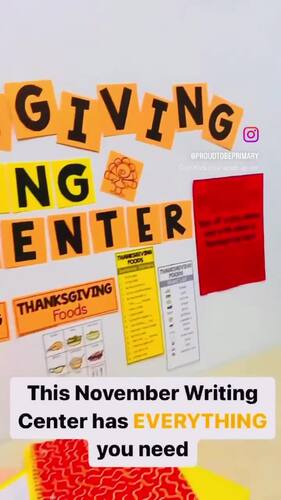 November Fall Thanksgiving Writing Center Activities, Paper, Prompt ...