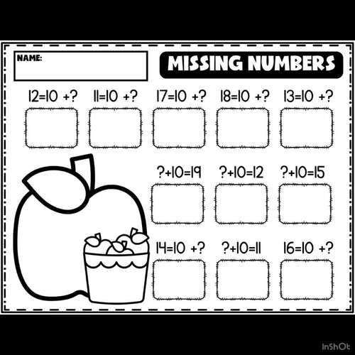 Compose and Decompose Teen Numbers: Autumn Theme Worksheets | TPT
