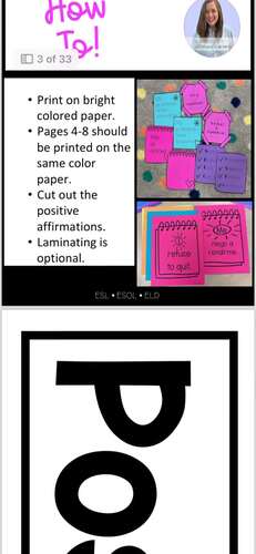 Bilingual Positive Affirmations (Spanish and English) - ESL ELD by ...