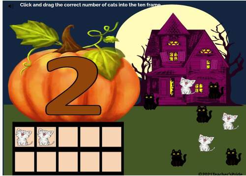 Subitizing Ten Frames with Cats Boom Cards by Teacher's Pride | TPT