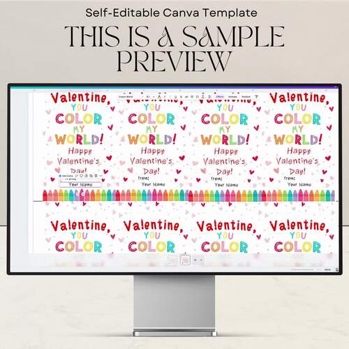 Valentine Classroom Gift Tags Printable | Crayon Valentine Tags for ...
