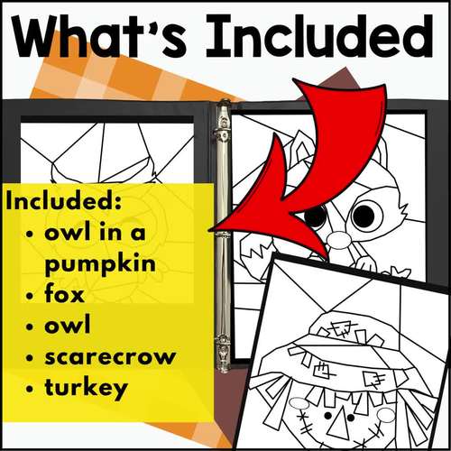 Fall Color by Code Templates Clipart | Color by Number by Hunt 4 Treasure