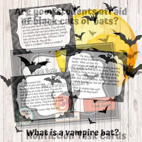 Halloween Folklore Nonfiction Reading Comprehension Task Cards | TPT
