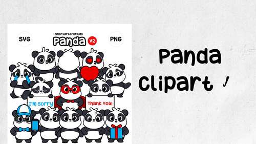 Panda v2 Clip Art by Smart Arts For Kids | TPT
