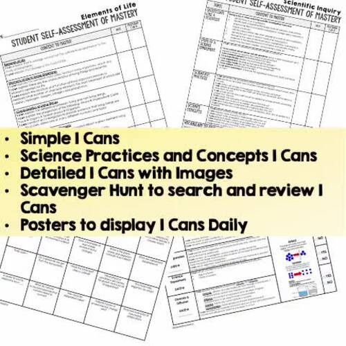 Life Science I Can Posters, Life Science Posters Life Science Activity ...