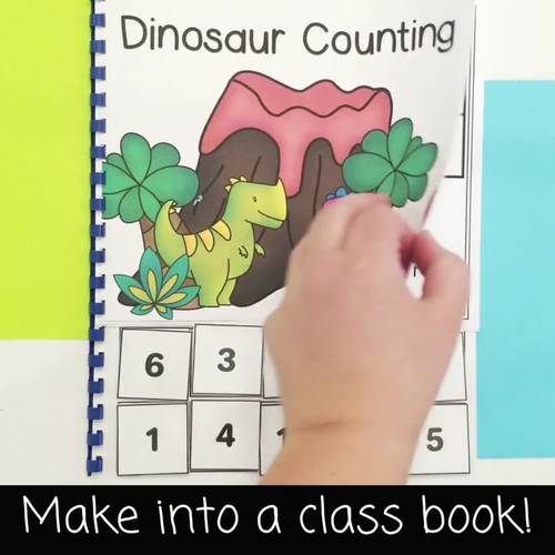 Interactive Tens Frame Math Book 1-20 Dinosaurs by The 4x6 Store