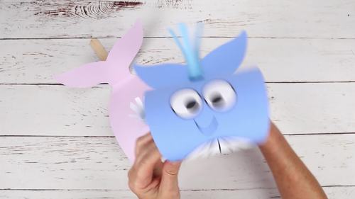 Whale Puppet Craft - Summer Craft - Ocean Craft/Activity - Whale Craft