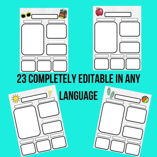 Weekly Monthly Seasonal Editable Newsletter Templates for News Notes ...