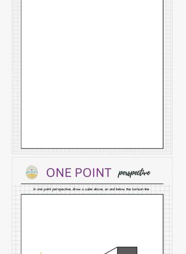 One & Two Point Perspective – Cube Drawing Worksheets | Middle & High ...