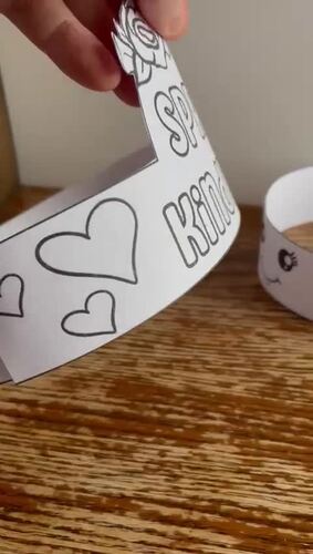 Kindness Craft Crown, Valentine's Day Crowns Coloring Paper Craft Activity