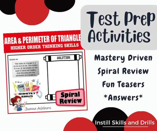 Area and Perimeter of Triangles Geometry Review and Task Cards | TPT