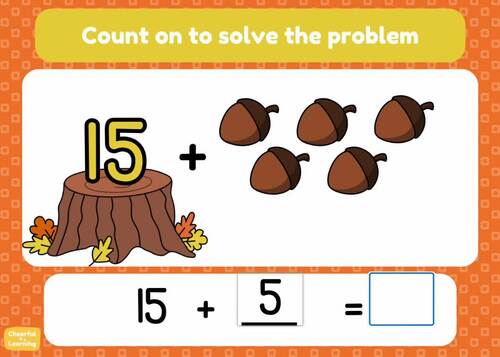 Fall Count On Addition Within 20 Boom Cards by Cheerful Learning Co.