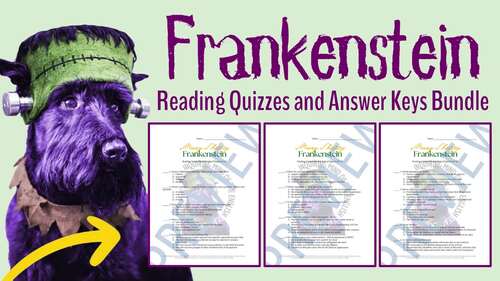 Frankenstein by Mary Shelley Self-Grading Quizzes and Answer Keys ...
