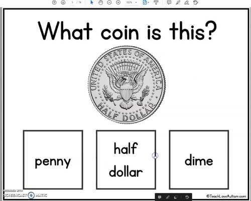 U.S. Coin Name Matching Digital Task Cards | Money Boom Cards | TPT